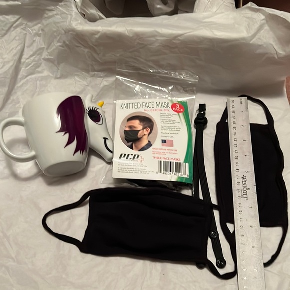 Accessories | Face Masks And Unicorn Mug | Poshmark